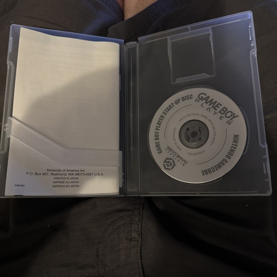 Nintendo GameCube GameBoy Player Start Up Disc With Case And Manual ...