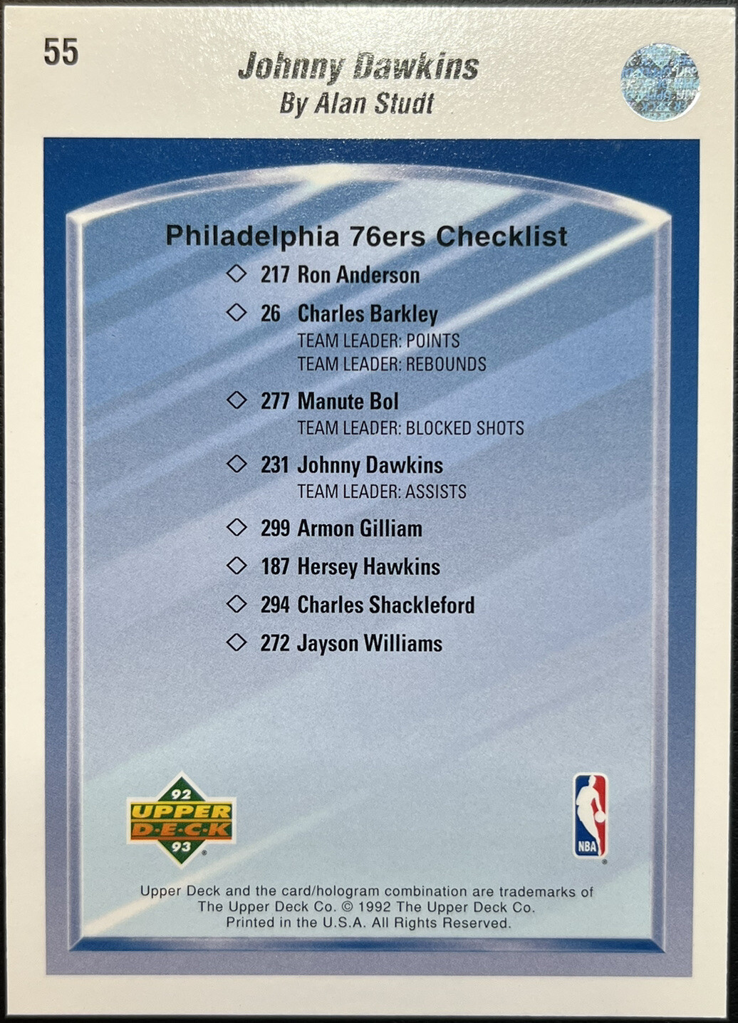 1992-93 Upper Deck - #55 Johnny Dawkins for sale online | eBay