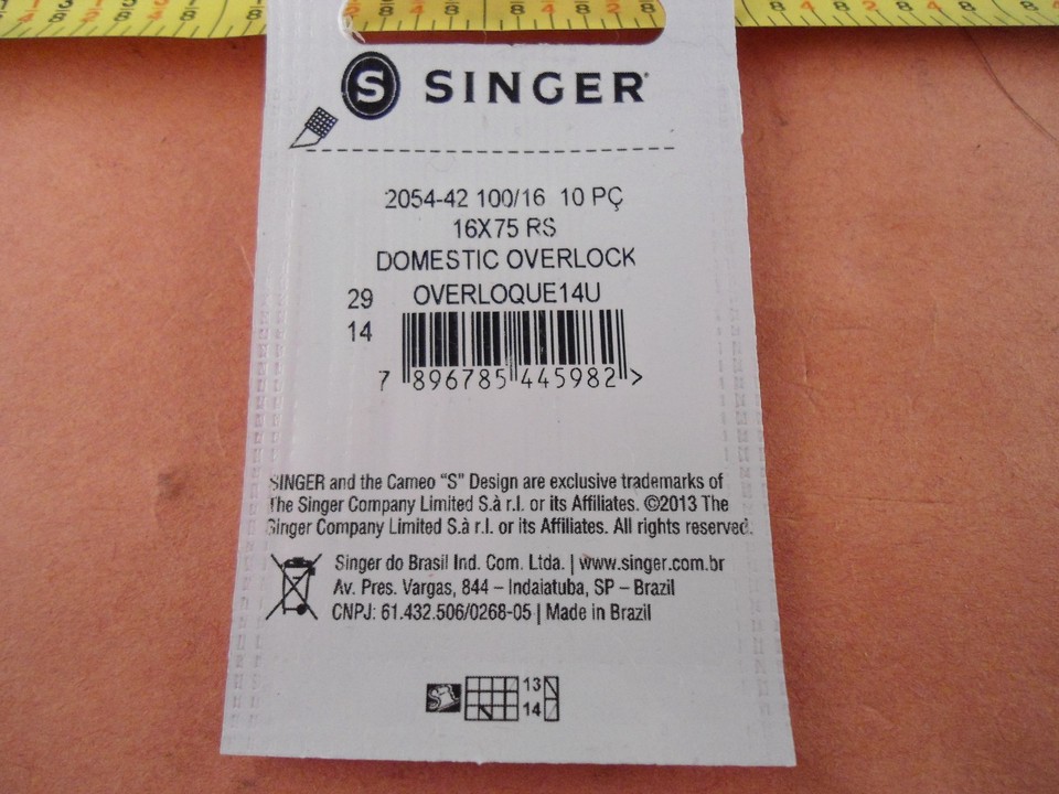 10 GENUINE Flat Shank Serger Singer 14U- Overlock Needles 2054-42 | eBay