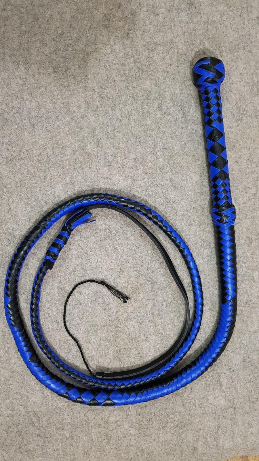 6 Feet Blue & black Bullwhip 12 Plaits Top Grain Cowhide Leather Custom ...