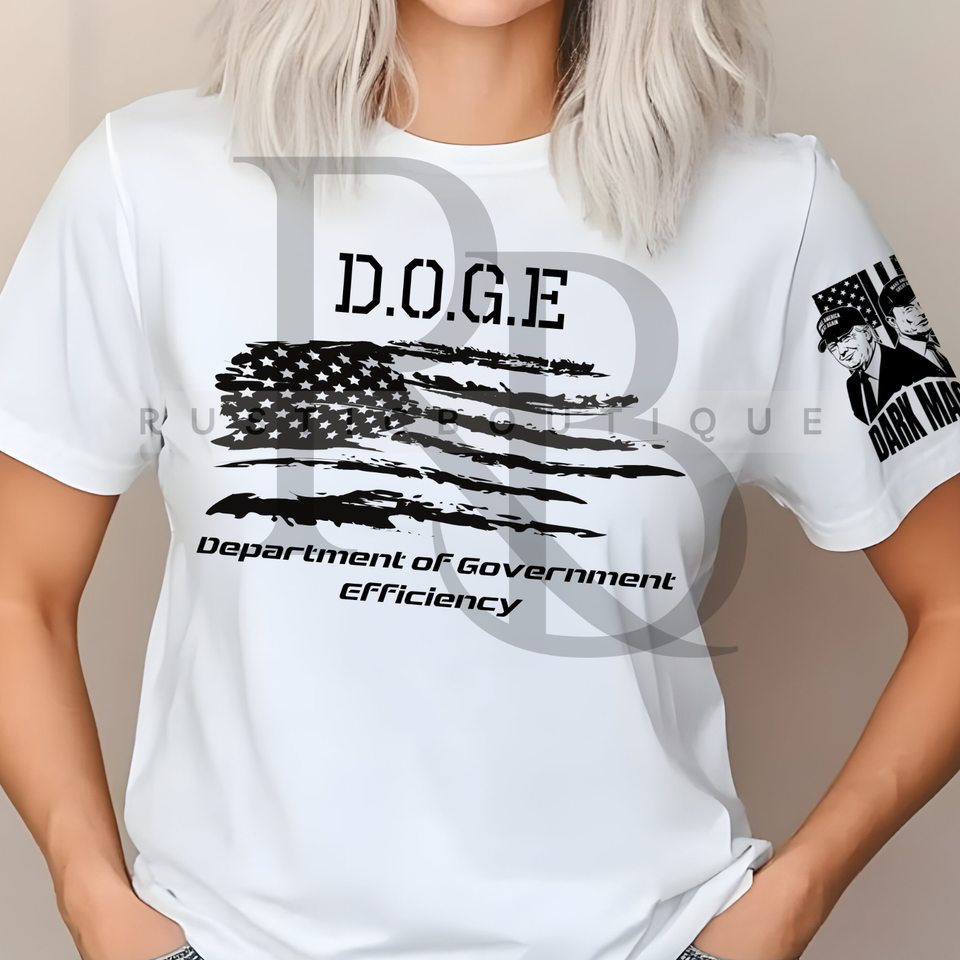 D.O.G.E DOGE Department Of Government Efficiency T-Shirt Dark Maga Tee ...