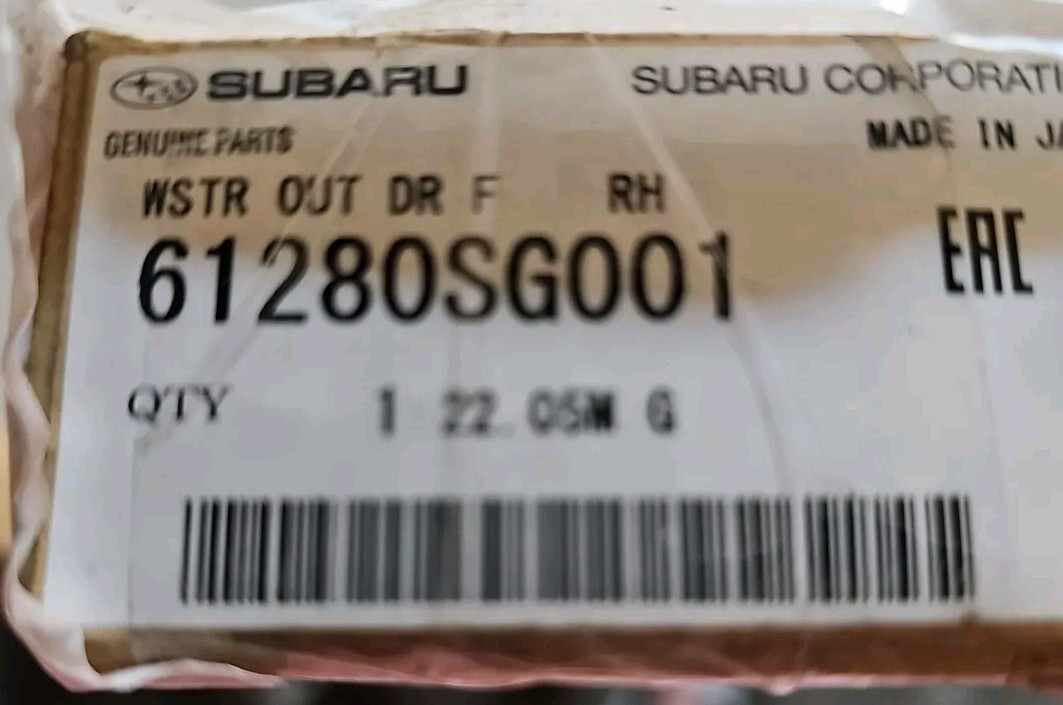 NEW OEM Genuine 2014-2018 Subaru Forester Belt Weather-Strip RIGHT ...