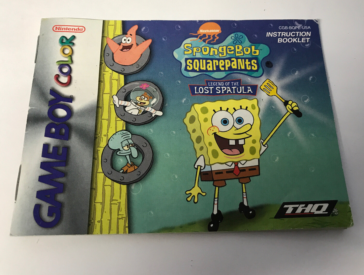 (1) gameboy color spongebob squarepants instruction booklet CGB-BQPE ...