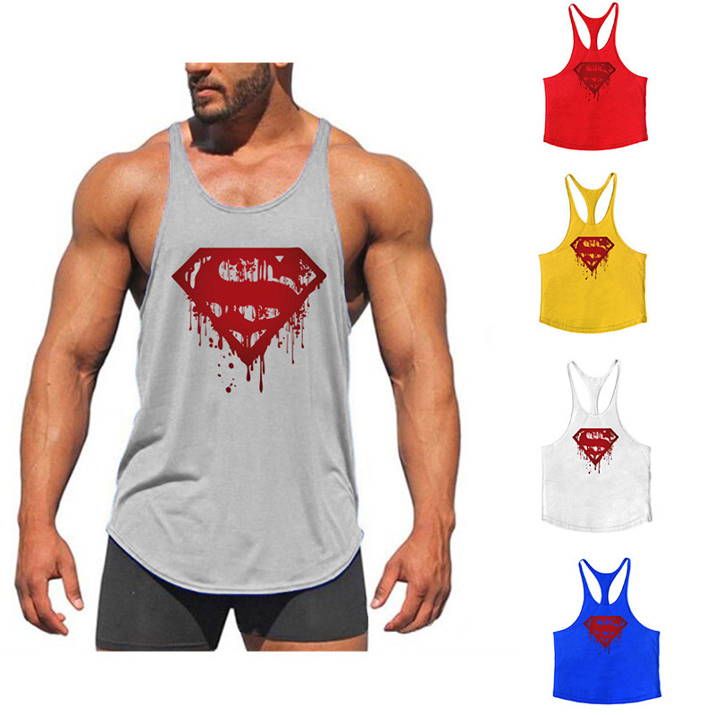 Men Bodybuilding Gym Tank Tops Muscle Stringer Athletic Fitness Shirt ...