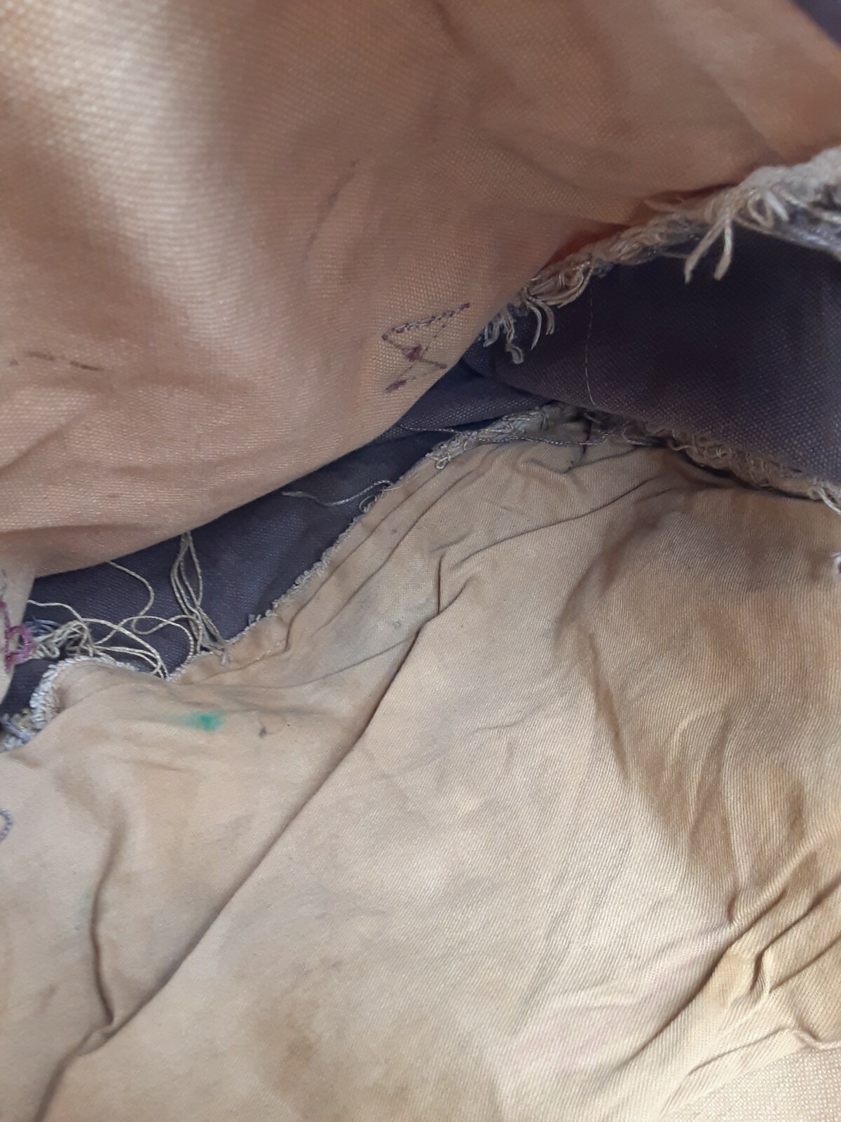 Classic Old-School Canvas Knapsack Rucksack Small Vintage Backpack Used ...