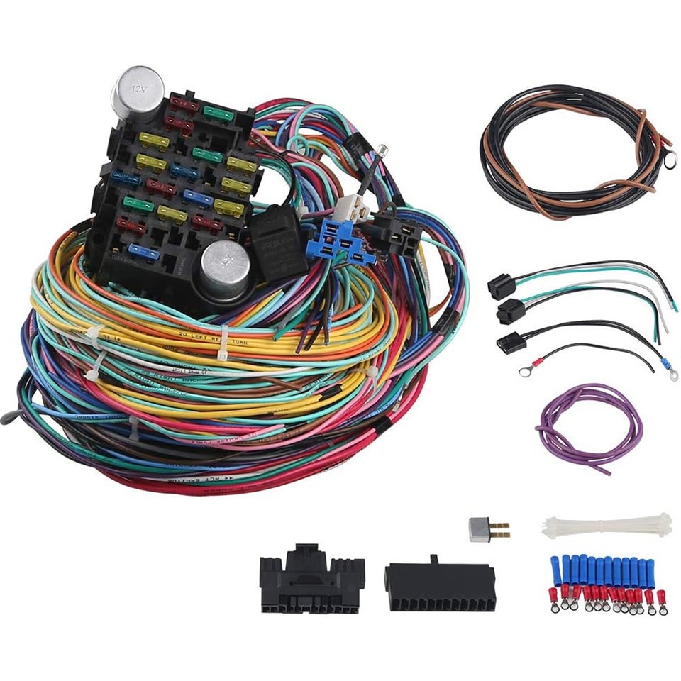 Universal Extra Long Wires 21 Circuit Wiring Harness For GM Chevy Ford ...