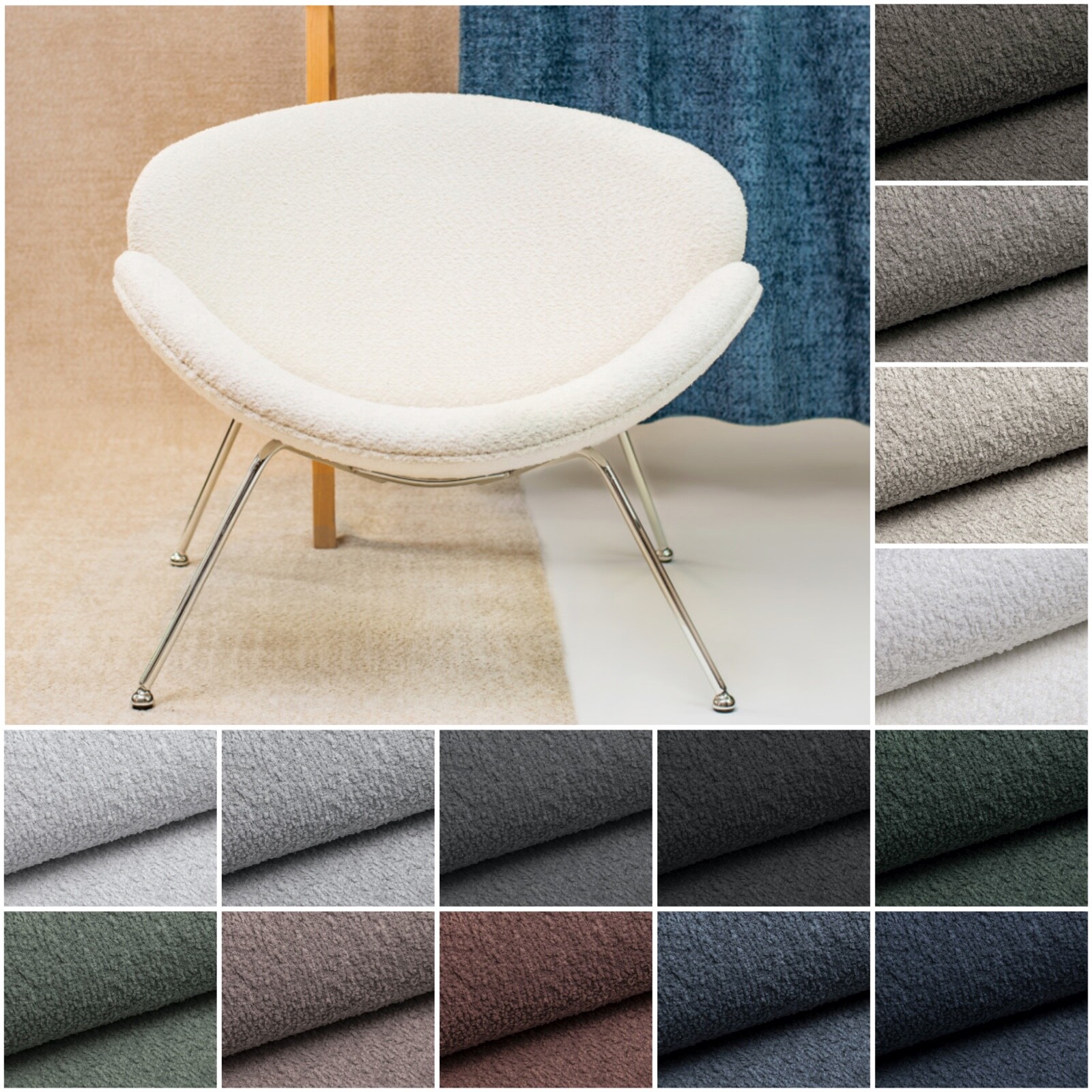 Möbelstoff Polsterstoff Stoff Kuschelig weich flauschig Bouclé ...