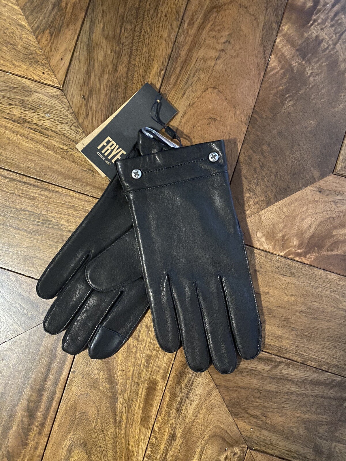 FRYE Men's Leather Phillips Head Studded GLOVES M Black Touch ...