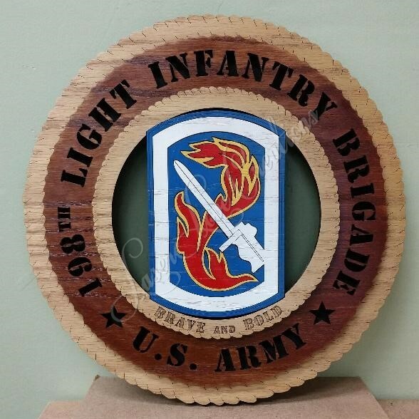 US Army 198th Light Infantry Brigade Laser Cut 3D Wood Wall Tribute ...