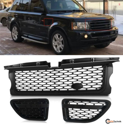 Front Grille Air Grill Side Vent Gloss Black Set For 2006-09 Range ...