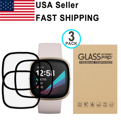 3PACK PMMA Curved Screen Protector For Fitbit Versa 3 Versa 4 | eBay