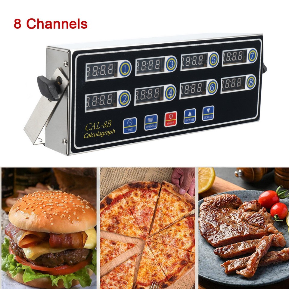 Digital Commercial Countdown CAL-8B 8 Channel Timer Kitchen ...