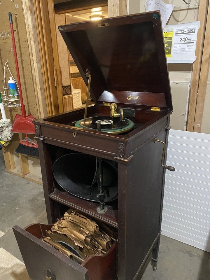 Antique, Phonograph, Edison Sheraton C200 Diamond Disc Operational ...