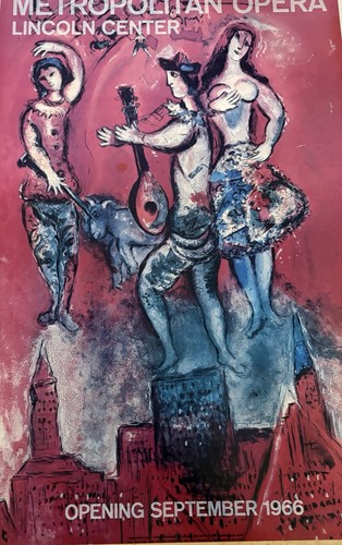 Marc Chagall 1966 Poster Metropolitan Opera Lincoln Center NYC Red ...