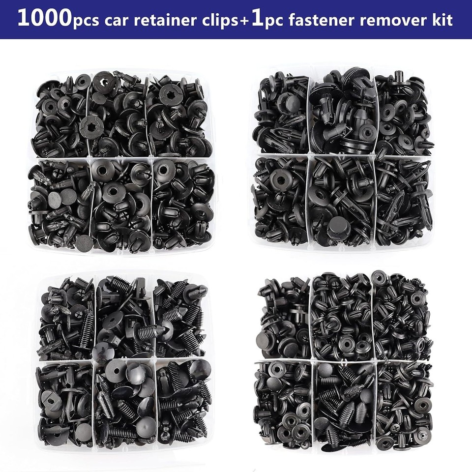 1000PCS Car Bumper Clips Shield Retainer Clips Plastic Rivet Push Pins ...