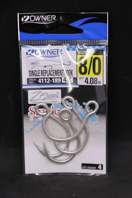 Owner Single Replacement Hooks 4X Strong - Size 8/0 - 4112-189 | eBay