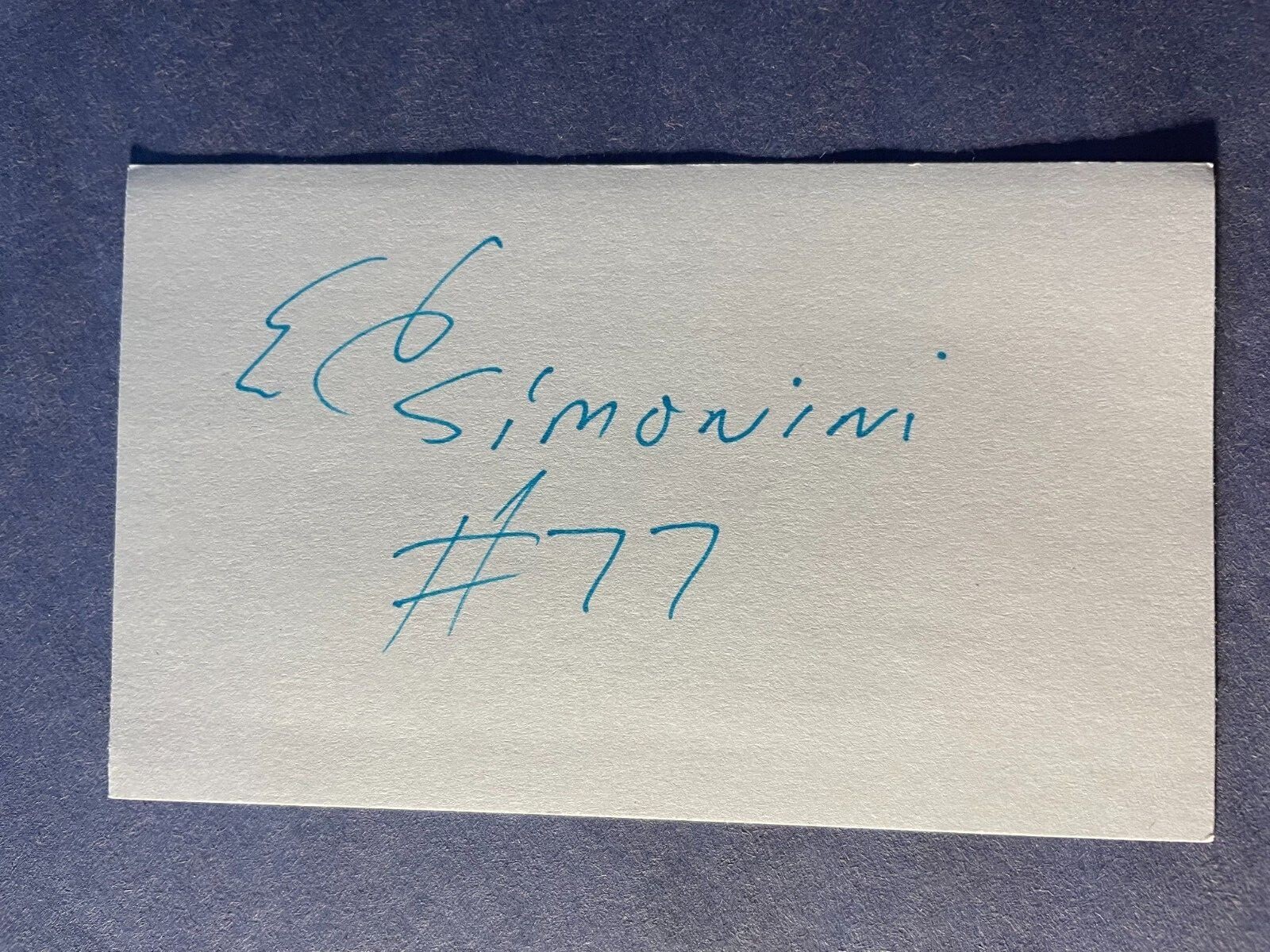 SIGNED ED SIMONINI AUTOGRAPHED 3"X5" INDEX CARD - COLTS | eBay