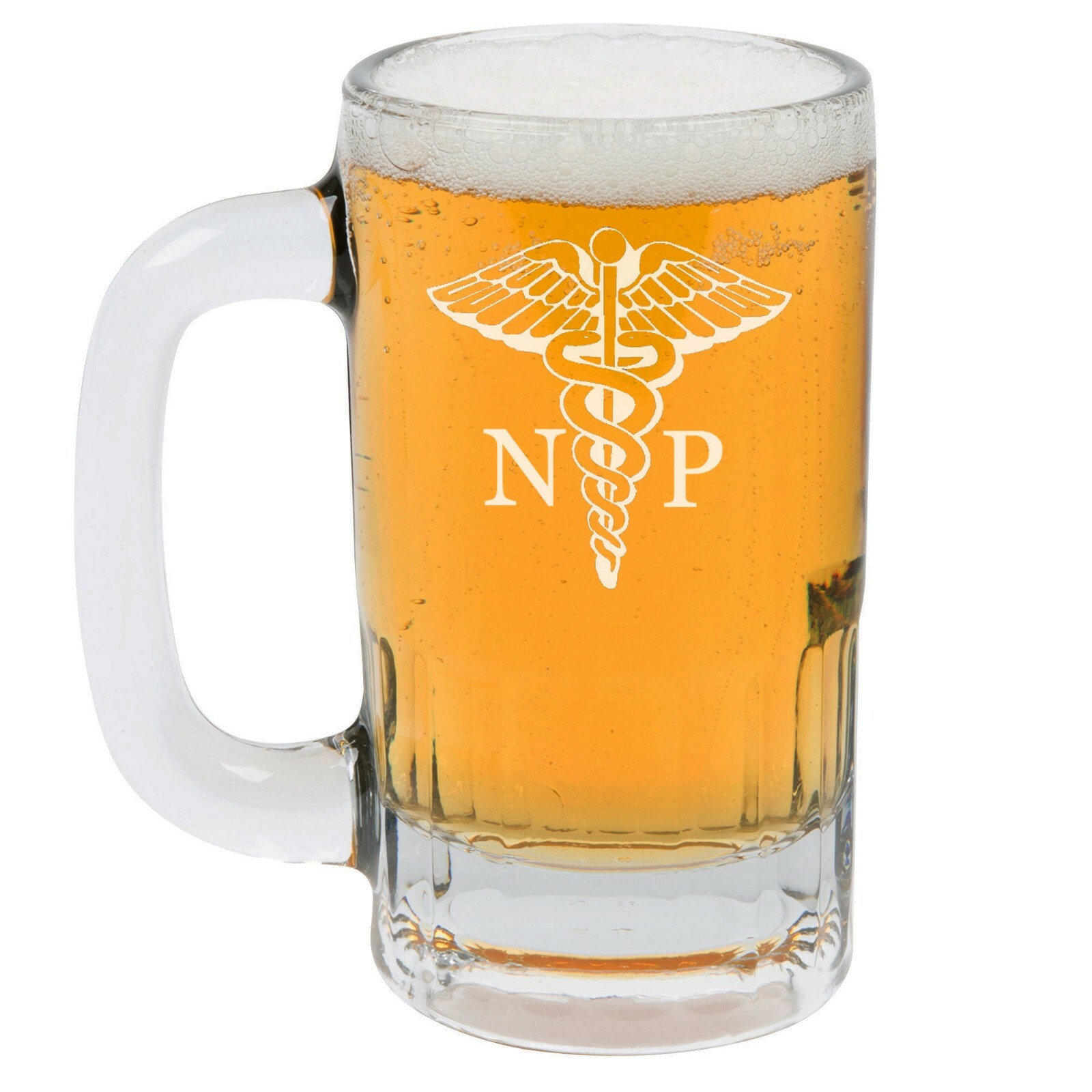 12oz Beer Mug Stein Glass NP Nurse Practitioner | eBay