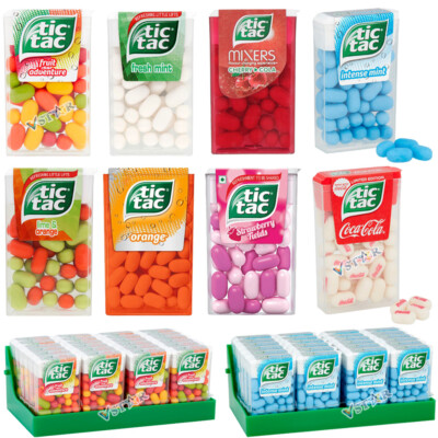 Tic Tac Variety Flavour Orange Mint Fruit Cherry Cola Etc Sweets 18g ...