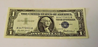 1957 One Dollar Blue Seal Note Silver Certificate Bill $1 | eBay