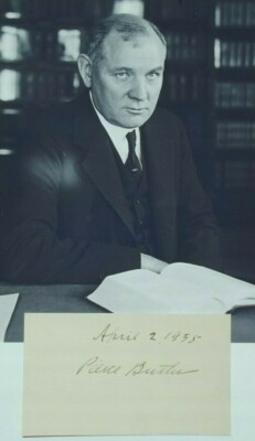 Associate Justice Pierce Butler Autograph Served 1923 to 1939 Supreme ...