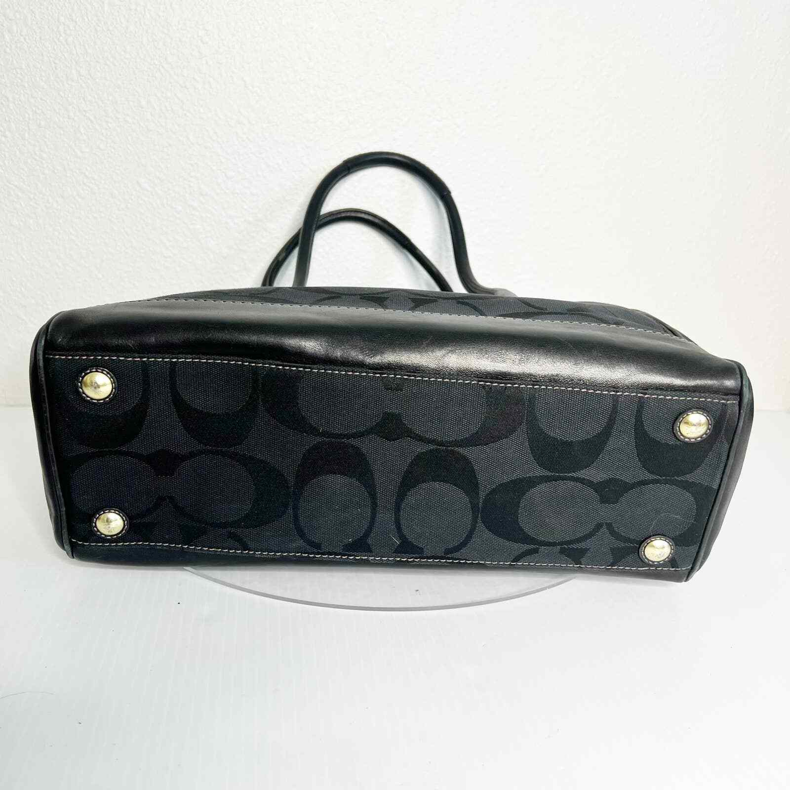 Coach Madeline Black Leather Signature Canvas Satchel… - Gem