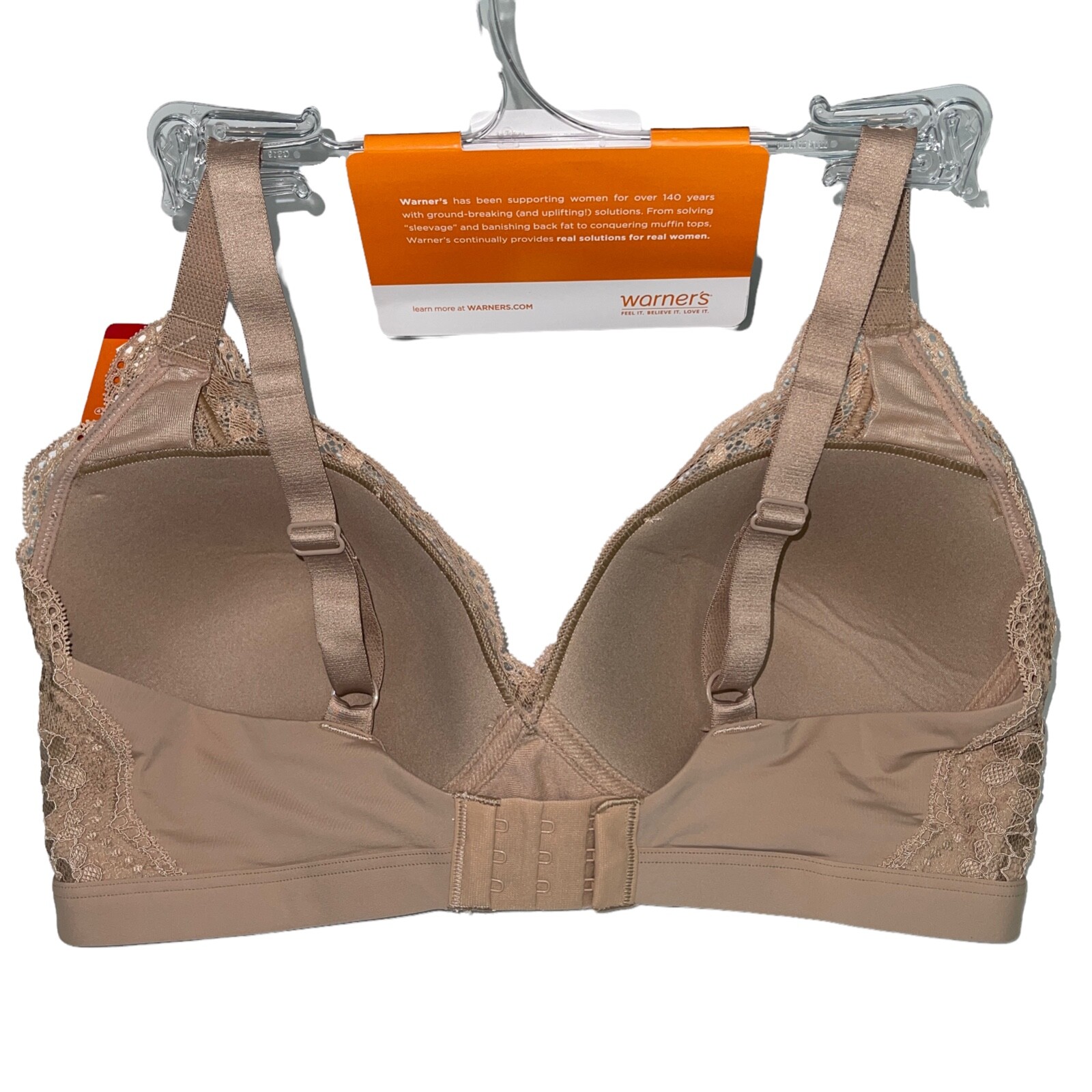 WARNER'S LACE ESCAPE Wire Bra #RO3301A Size 34B Toasted Almond Beige ...
