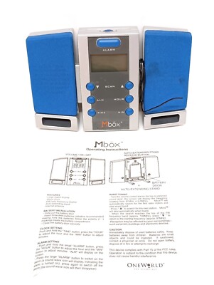 Mbox Mini Boom Box / Alarm Clock / Radio Blue/Silver | eBay