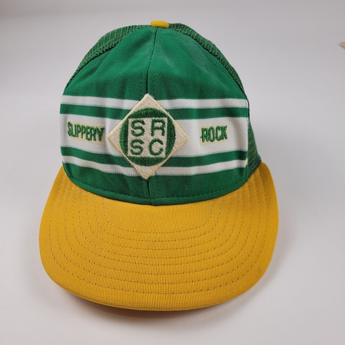 Vintage Slippery Rock University Trucker Hat SRSC Green Yellow Mesh ...