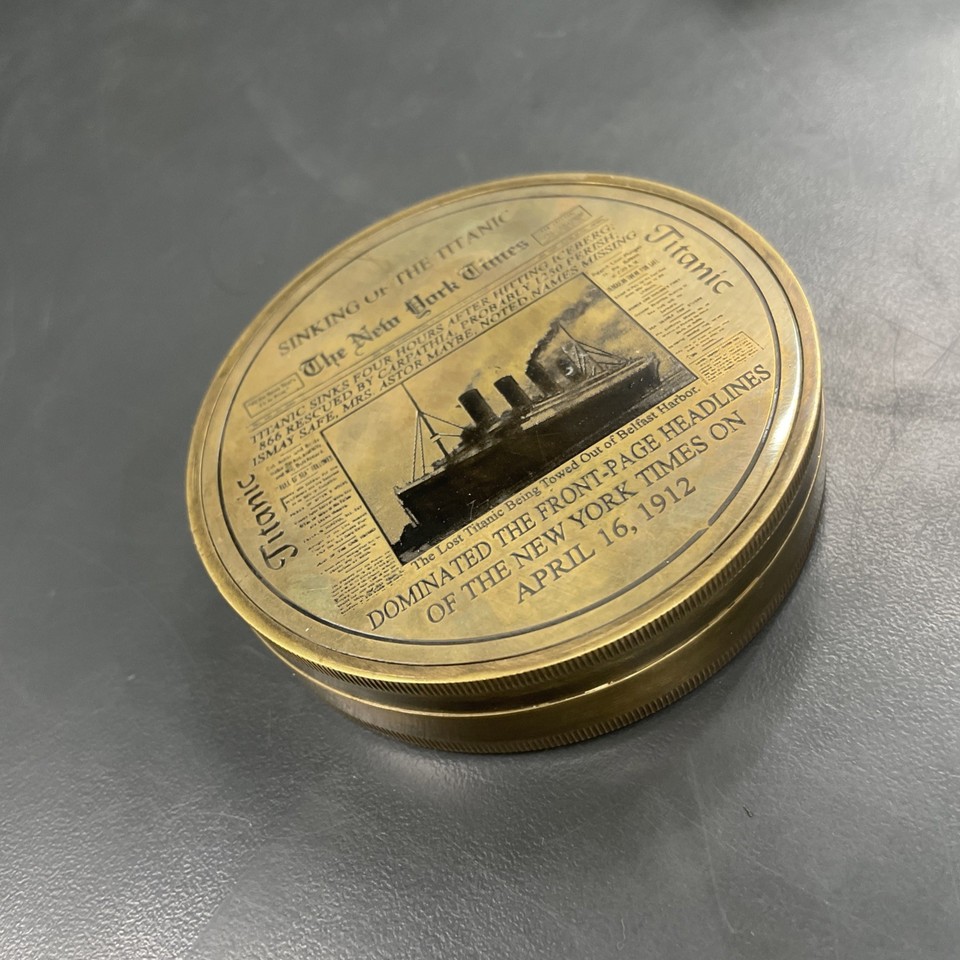 Brass Titanic Compass Nautical Maritime Collectible Souvenir Sinking ...