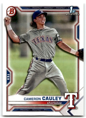 2021 BOWMAN DRAFT CAMERON CAULEY TEXAS RANGERS #BD-192 | eBay