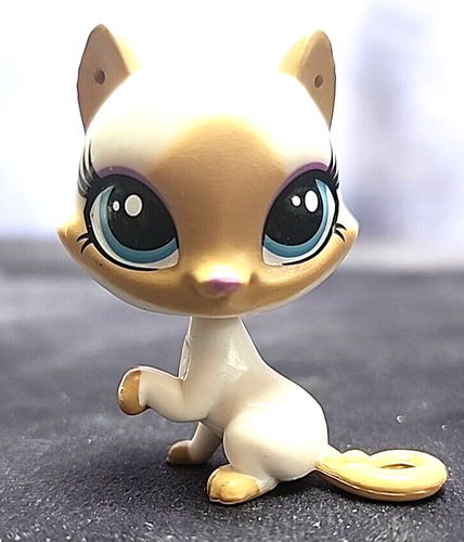 LPS Littlest Pet Shop Scarlet Mewly #4106 White and Tan Body Blue Eyes ...