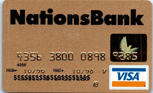 Nations Bank Visa GOLD Credit Card Expired 1998 Vintage | eBay