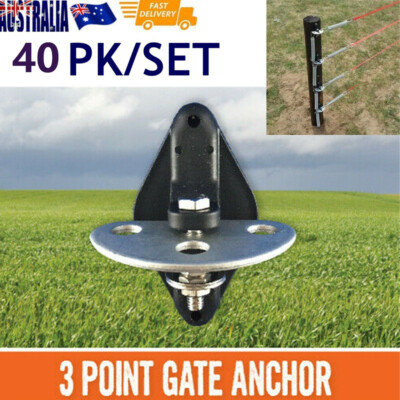 40pcs Insulated Anchor w/ 3 Point Plates Electric Fence Gate Connecting ...