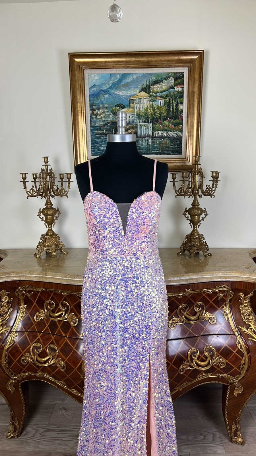 Women's Formal Sparkling shimmering and shiny Sequins Long Evening prom ...