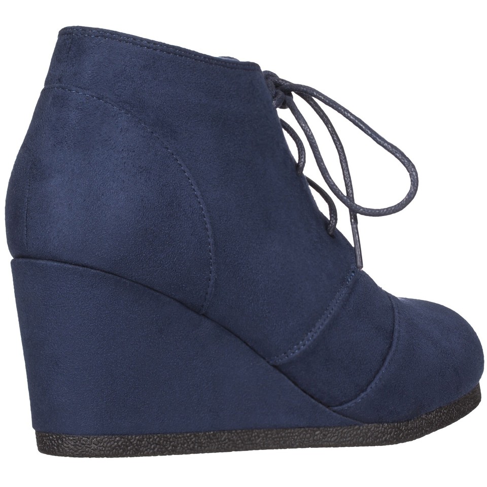 Women's Ankle Boots Wedge Heel Booties Lace Up Low Wedge Heel Booties ...