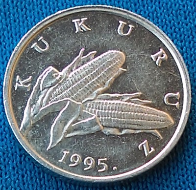 1 Lipa 1995. Croatia coin, Croatian text - KUKURUZ, Aluminium ! | eBay