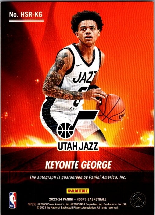 2023-24 PANINI NBA HOOPS HOT SIGNATURES ROOKIES #HSR-KG KEYONTE GEORGE ...