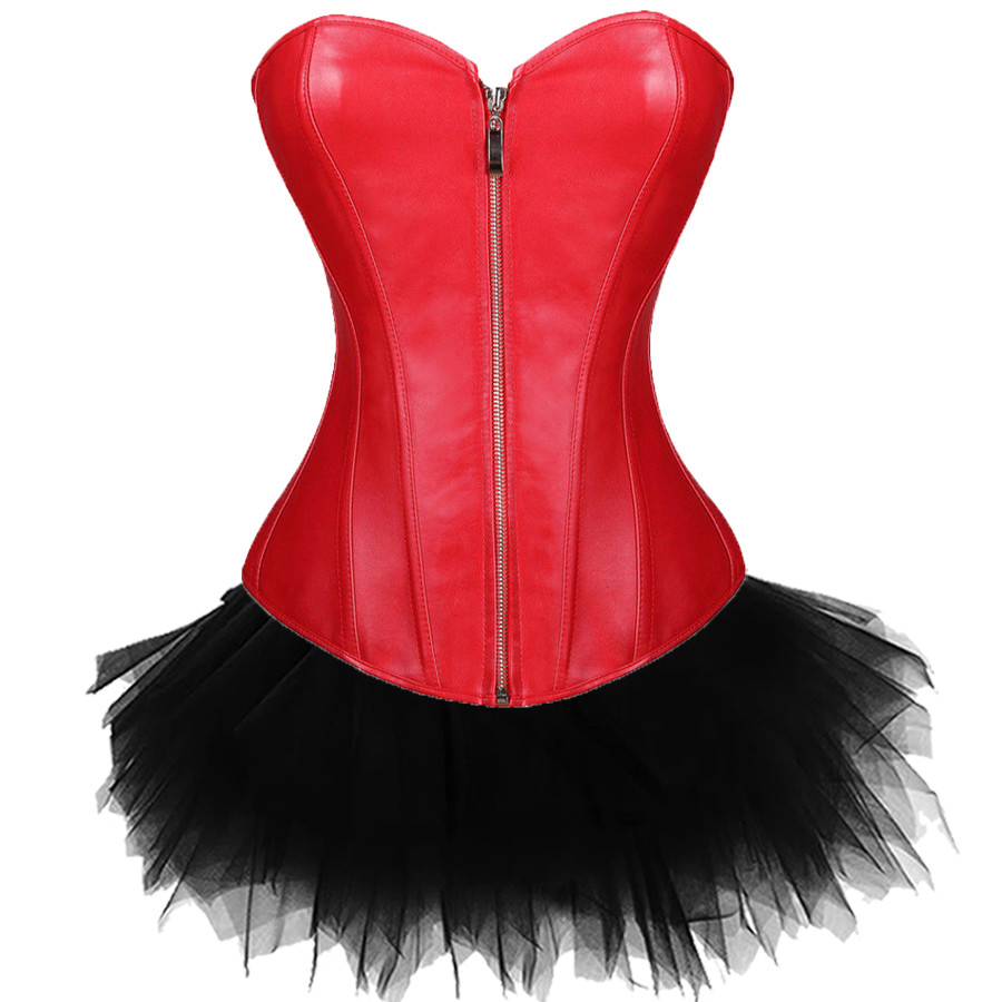 Black&Red Burlesque Can Can Tutu Fancy Dress Costume Corset Outfit ...