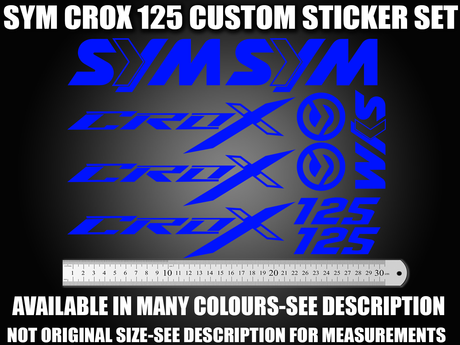 Sym Crox 125 Decals/Stickers Decals/Stickers, Available in all Colours ...