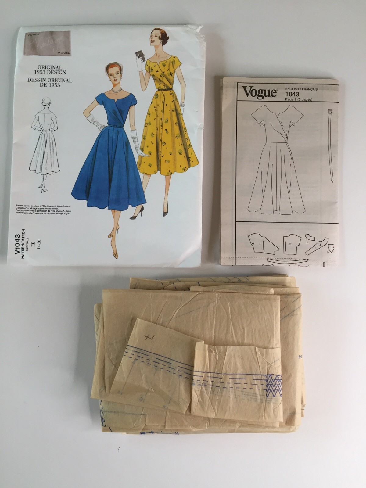 Vogue 1043 Vintage 50's Retro Tea Dress Belt Bodice A Ladies New Uncut ...