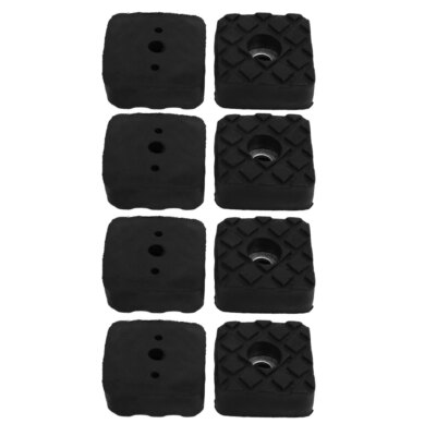 Furniture Table Desk Rubber Leg Foot Pads Floor Protectors Black ...
