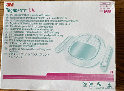 3M Tegaderm I.V. Transparent Adhesive Film Dressing 1655 - 3.5 x 4.5 ...