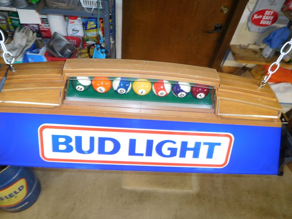 Vintage Bud Light Pool Table Light Sign, dated 1988 | eBay