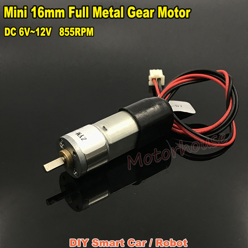 DC 5V~12V Mini 050 Gear Motor Micro 16mm Full Metal Gearbox DIY Robot ...