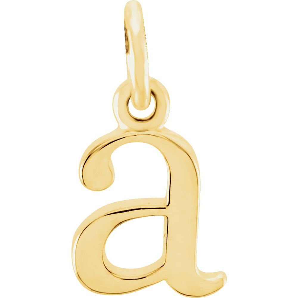 Precious Stars Unisex 14K Yellow Gold Lowercase A Initial Pendant | eBay