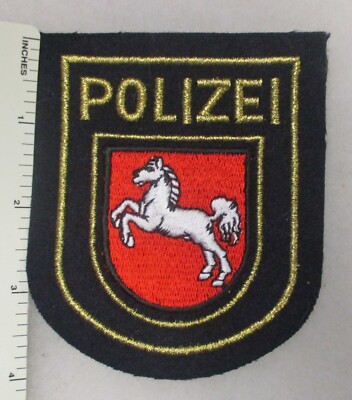 GERMAN POLICE PATCH POLIZEI NIEDERSACHSEN GERMANY Flatwire on Black ...