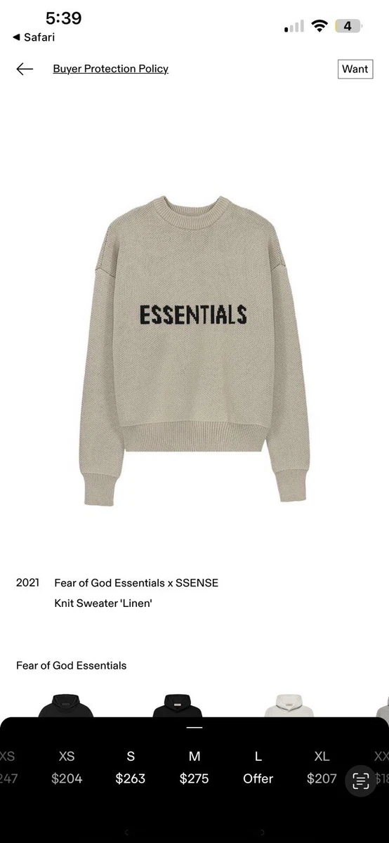 Fear Of God Essentials Ssense Exclusive Pullover Sweater on Sale | emergencydentistry.com