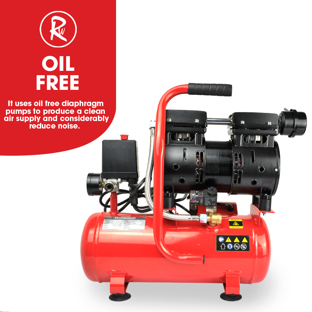 Air Compressor Electric 8L Litre 550w Silent Portable Oil Free 8bar ...