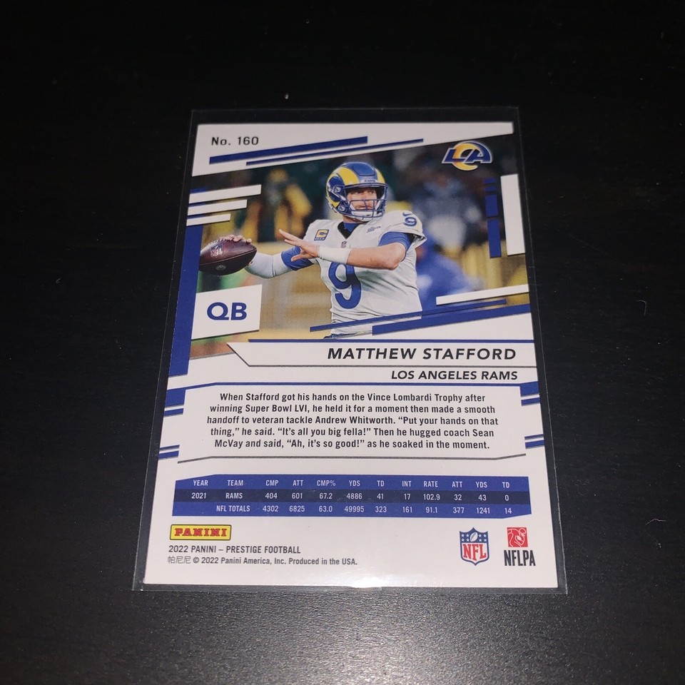 matthew stafford Prestige 2022 NFL Rams Football Card #160 | eBay